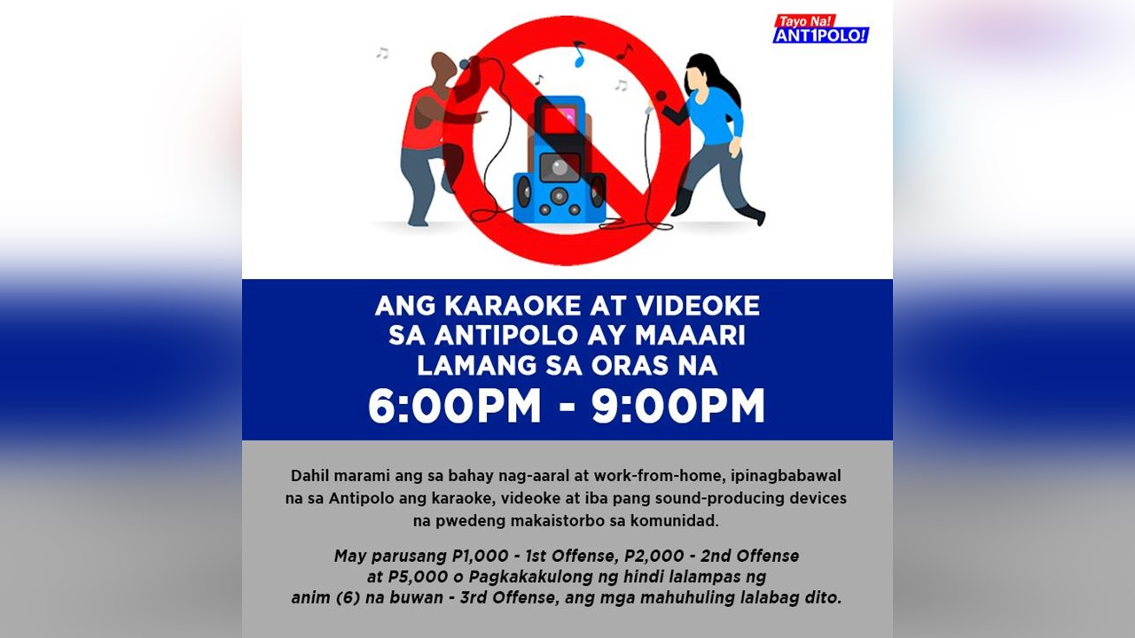 Paggamit ng videoke na lampas ng itinakdang oras, pinagbabawal na ng ...