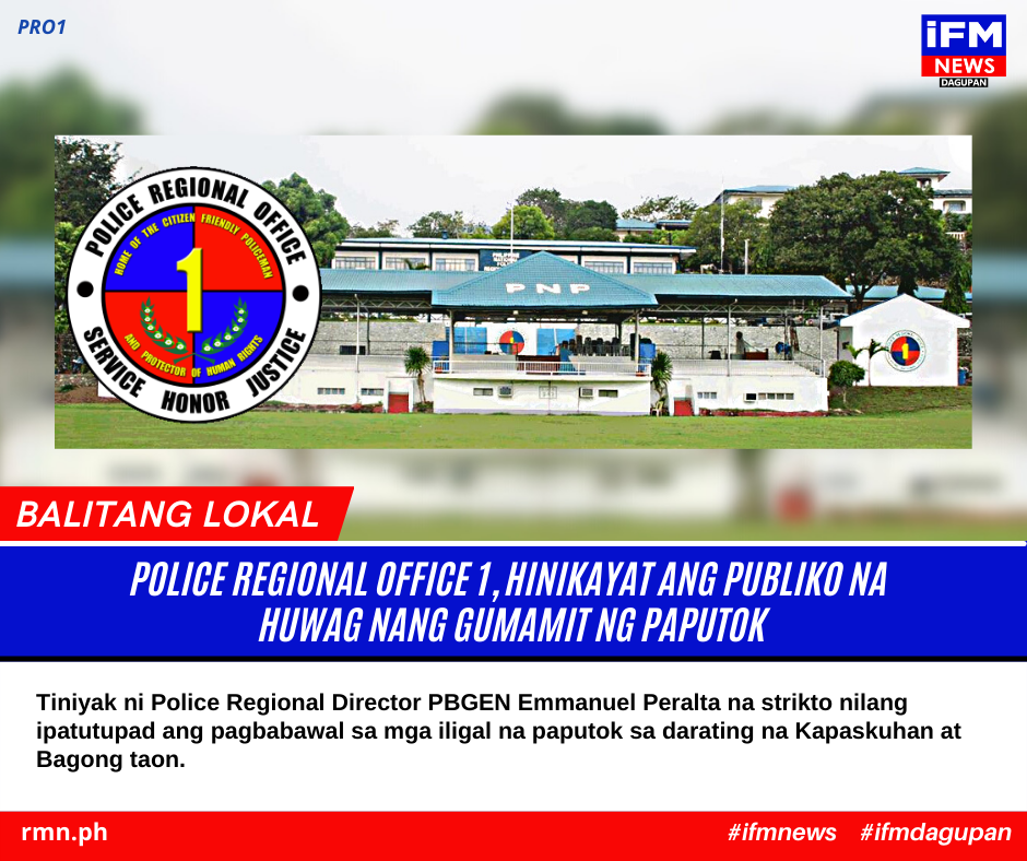 POLICE REGIONAL OFFICE 1, HINIKAYAT ANG PUBLIKO NA HUWAG NANG GUMAMIT ...