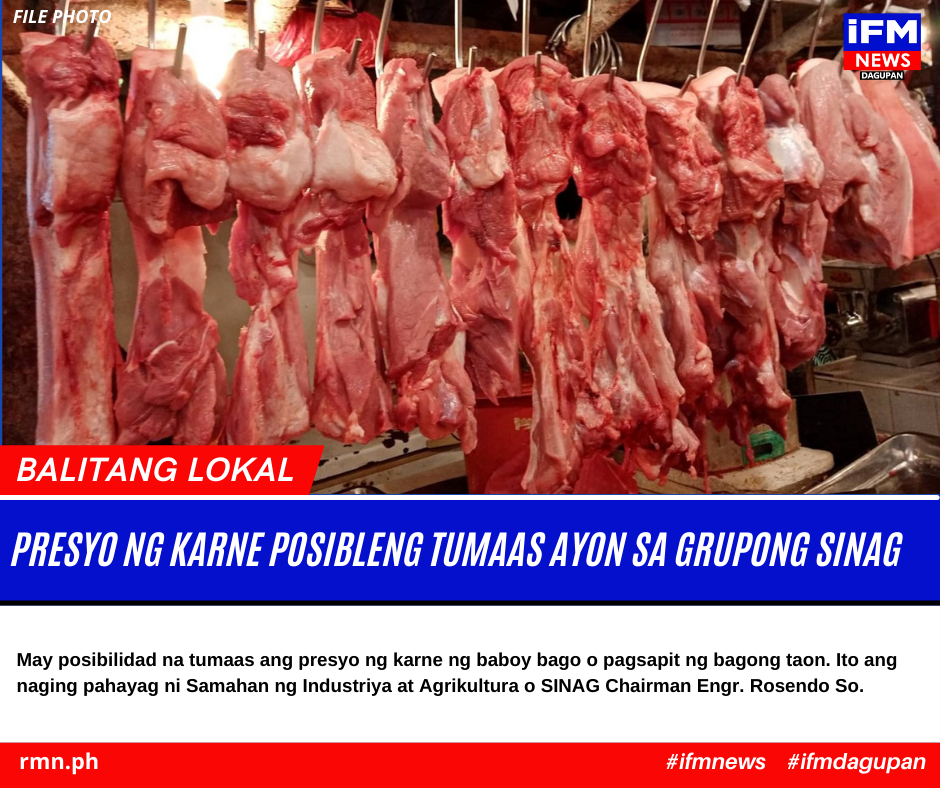PRESYO NG KARNE POSIBLENG TUMAAS AYON SA SINAG - RMN Networks
