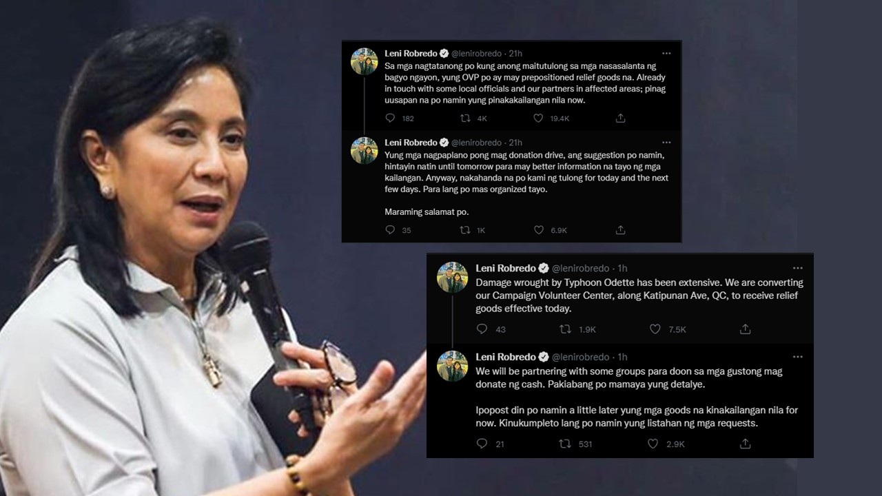 VP Leni Robredo, mga tagasuporta, agarang kumilos para tumulong sa mga ...