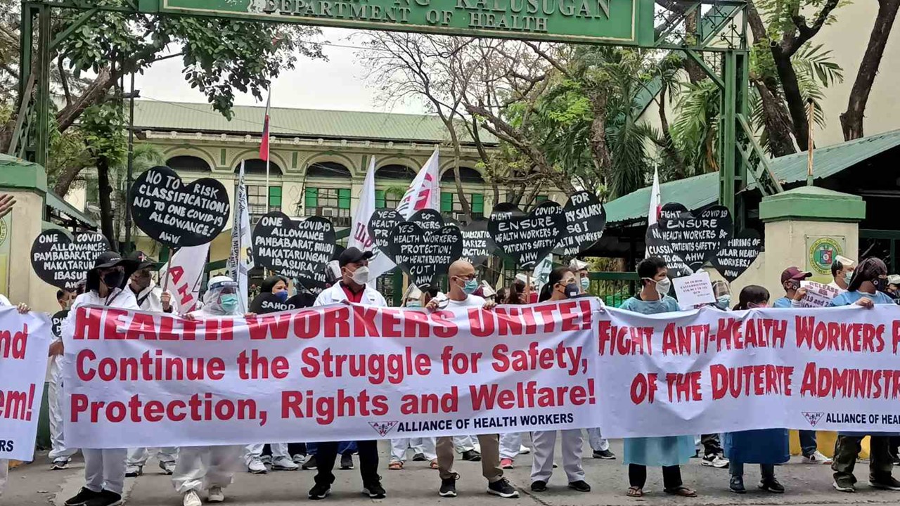 Samahan ng mga health worker, nagsagawa ng kilos-protesta sa DOH - RMN ...