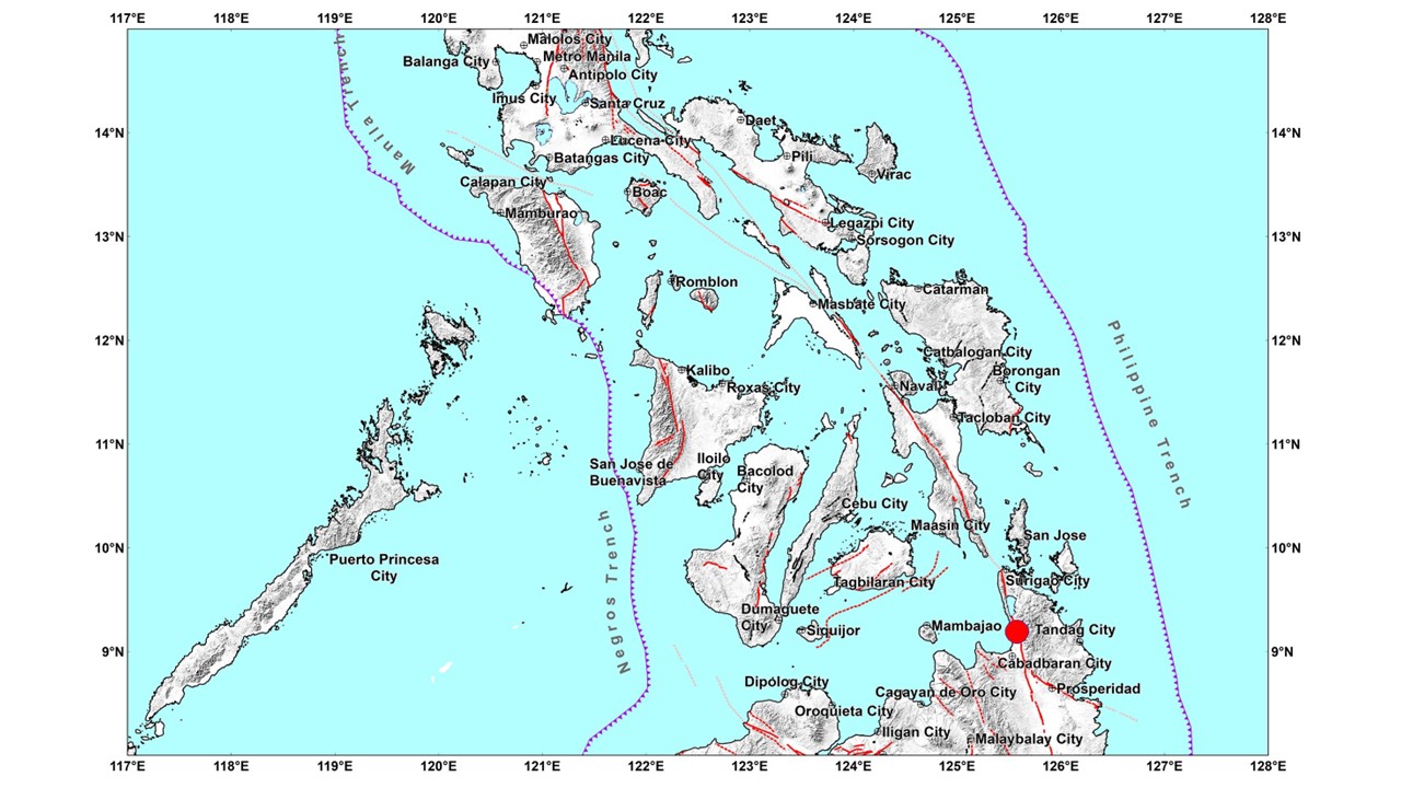 Bayan ng Tubay sa Agusan del Norte, niyanig ng magnitude 4.3 na lindol ...