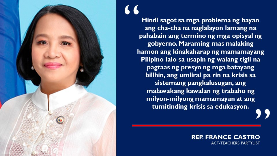 Pagsusulong ng cha-cha sa 19th Congress, hindi dapat maging prayoridad ...