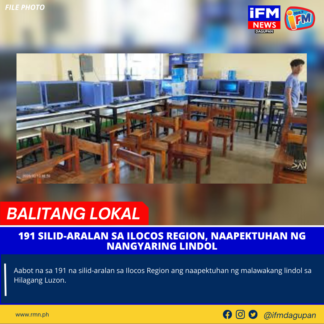 191 SILID-ARALAN SA ILOCOS REGION, NAAPEKTUHAN NG NANGYARING LINDOL ...