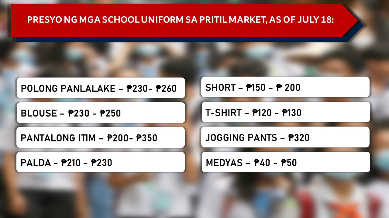 Bentahan ng school uniform sa Pritil Market sa Maynila, matumal pa ...