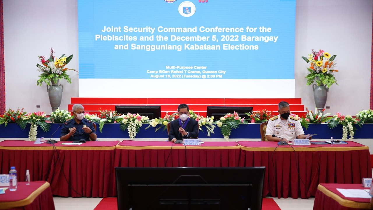 Joint Security Command Conference para sa 2022 Barangay elections at 4 ...