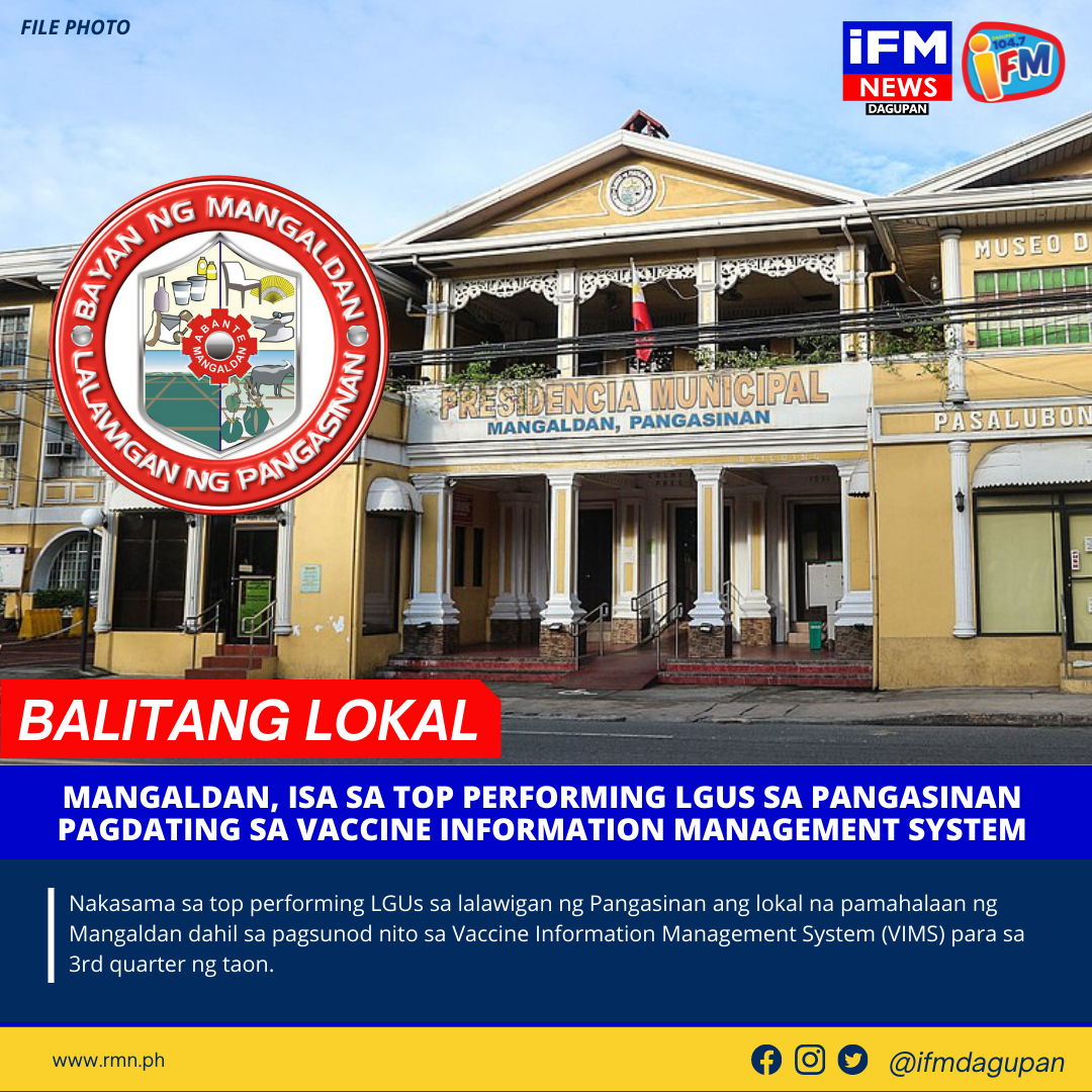 MANGALDAN, ISA SA TOP PERFORMING LGUS SA PANGASINAN PAGDATING SA ...