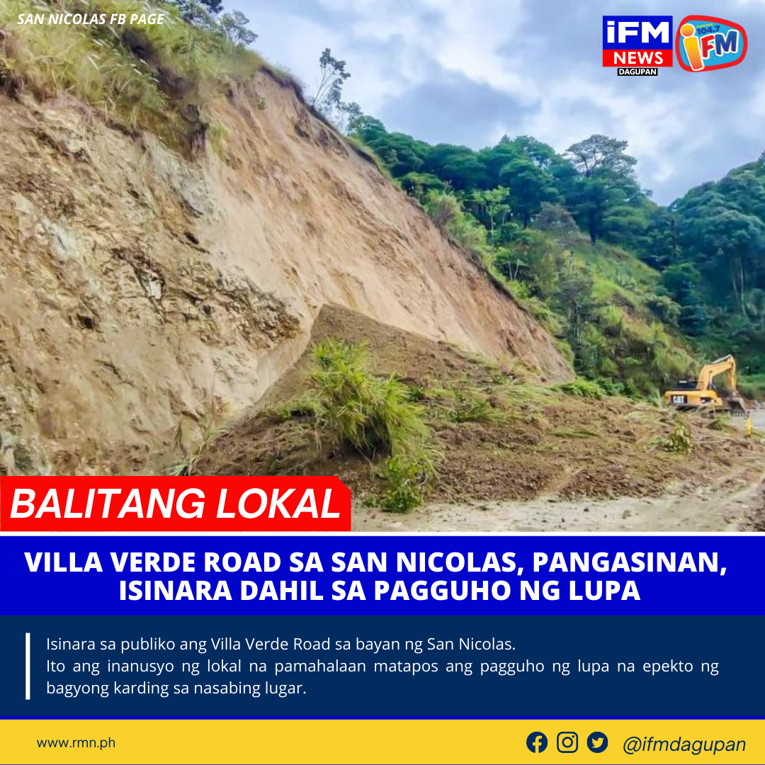 VILLA VERDE ROAD SA SAN NICOLAS PANGASINAN, ISINARA DAHIL SA PAGGUHO NG ...
