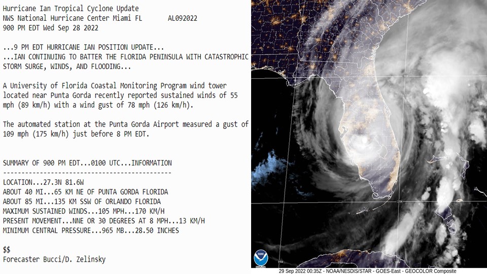 Hurricane Ian na may lakas na Category 4, nag-landfall na sa Florida ...