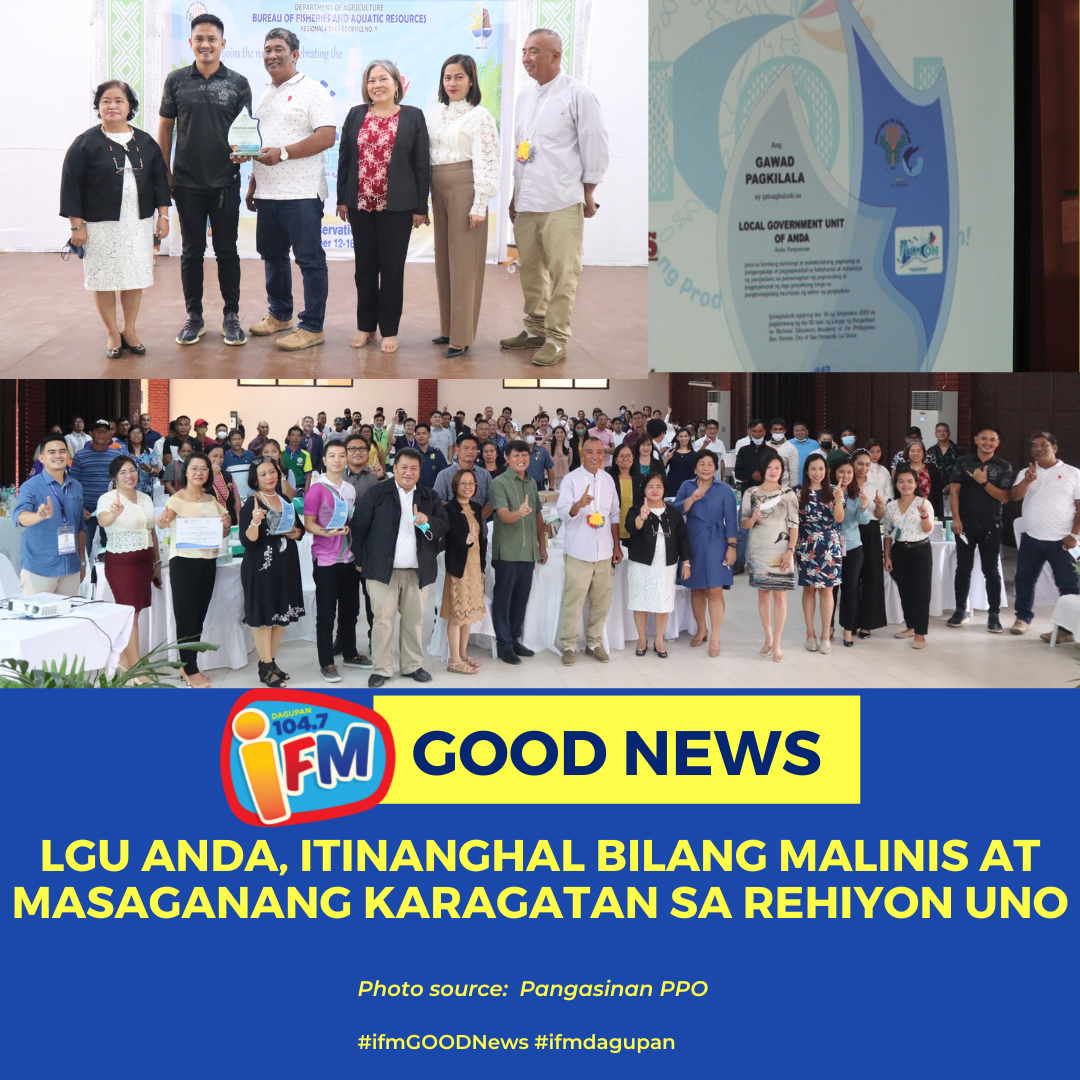 LGU ANDA, ITINANGHAL BILANG MALINIS AT MASAGANANG KARAGATAN SA REHIYON ...