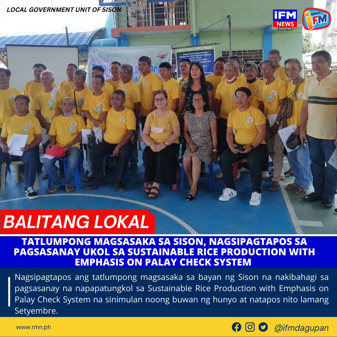 TATLUMPUNG MAGSASAKA SA SISON, NAGSIPAGTAPOS SA PAGSASANAY UKOL SA ...