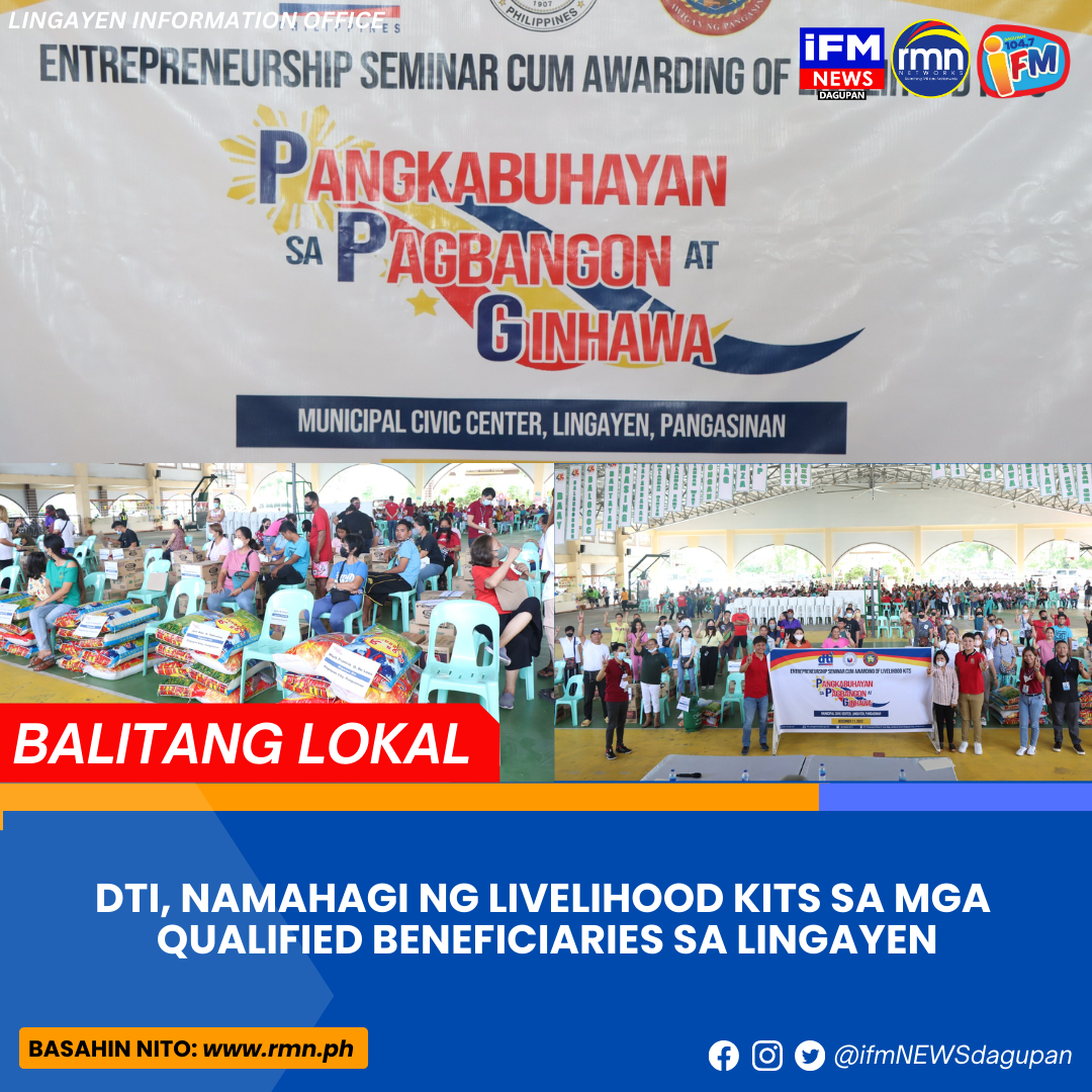 DTI, NAMAHAGI NG LIVELIHOOD KITS SA MGA QUALIFIED BENEFICIARIES SA ...