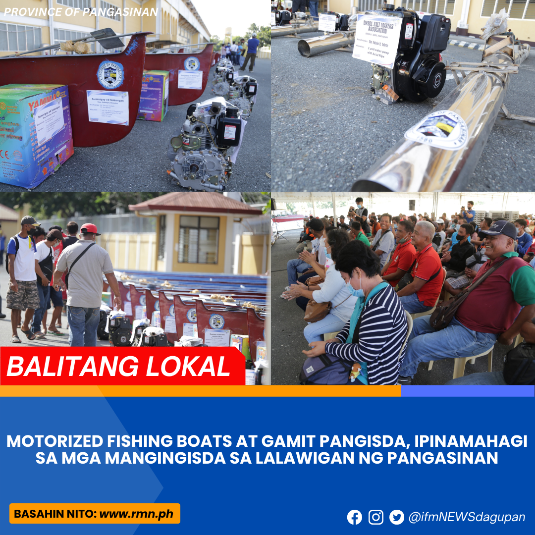 MOTORIZED FISHING BOATS AT GAMIT PANGISDA, IPINAMAHAGI SA MGA ...