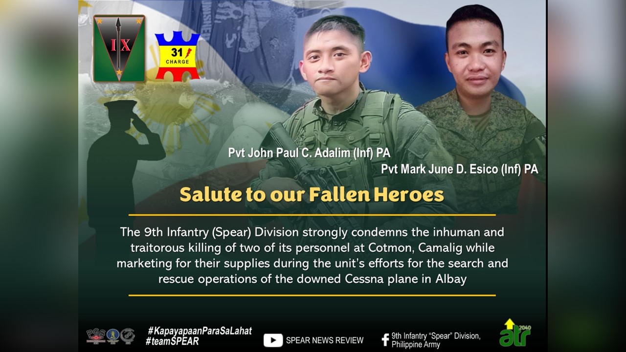 Dalawang sundalo ng search and rescue unit sa bumagsak na Cessna plane sa Bicol, nasawi matapos ...