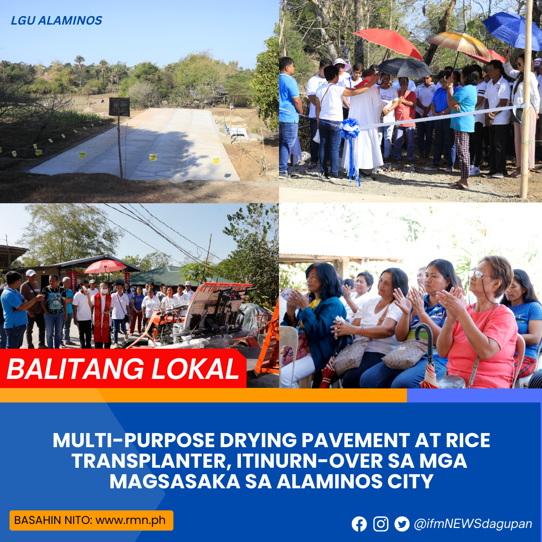 MULTI-PURPOSE DRYING PAVEMENT AT RICE TRANSPLANTER, ITINURN-OVER SA MGA ...