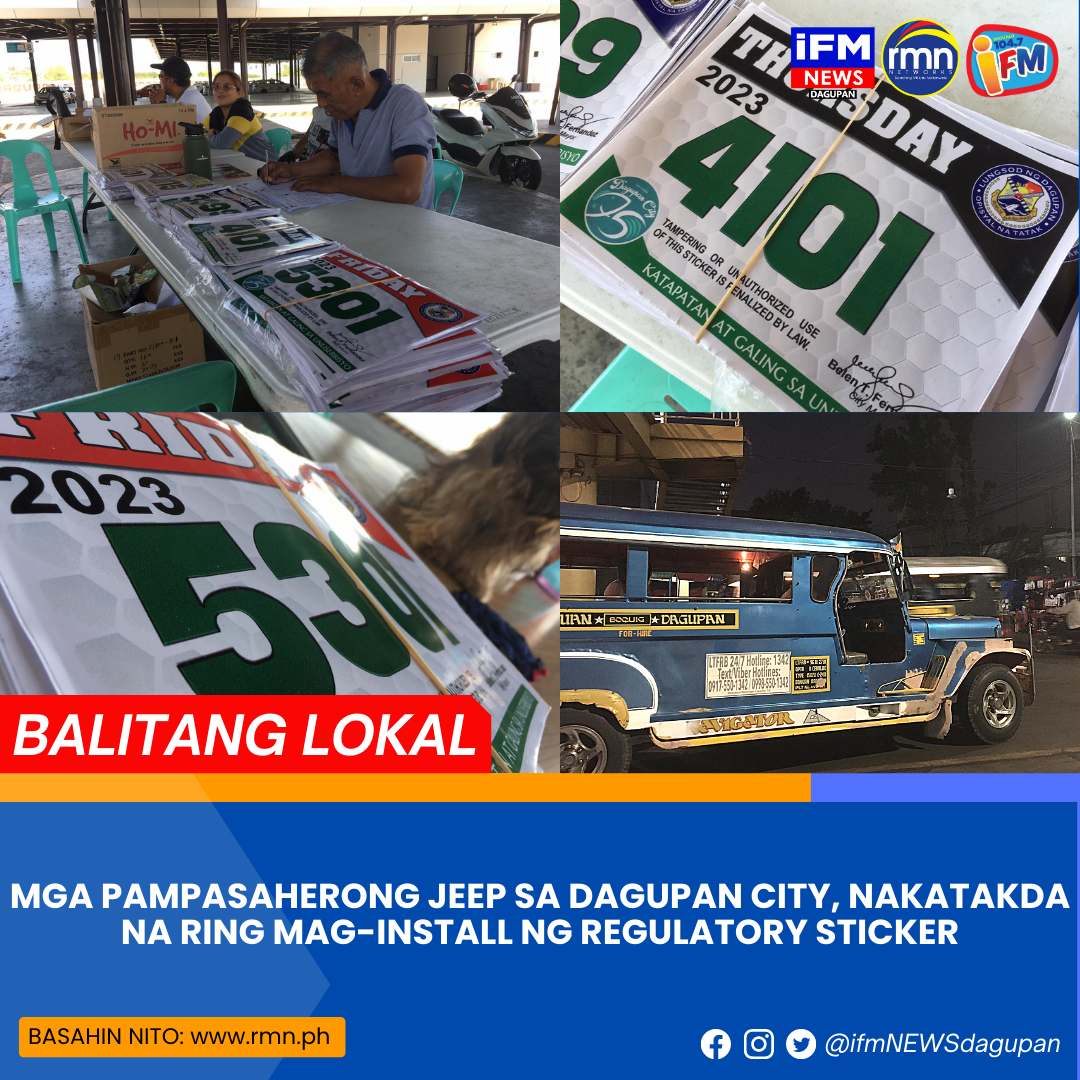 MGA PAMPASAHERONG JEEP SA DAGUPAN CITY, NAKATAKDA NA RING MAG-INSTALL ...