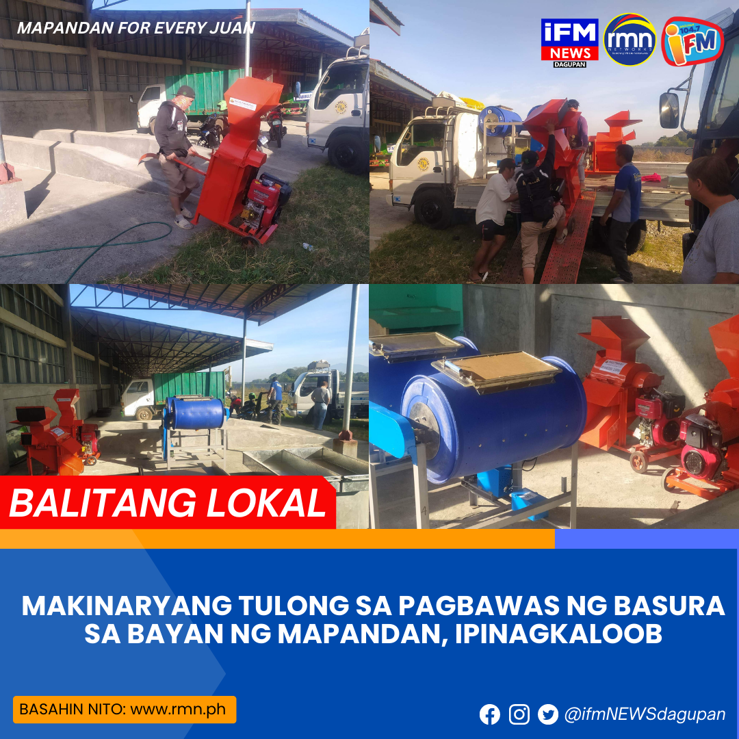 MAKINARYANG TULONG SA PAGBAWAS NG BASURA SA BAYAN NG MAPANDAN ...