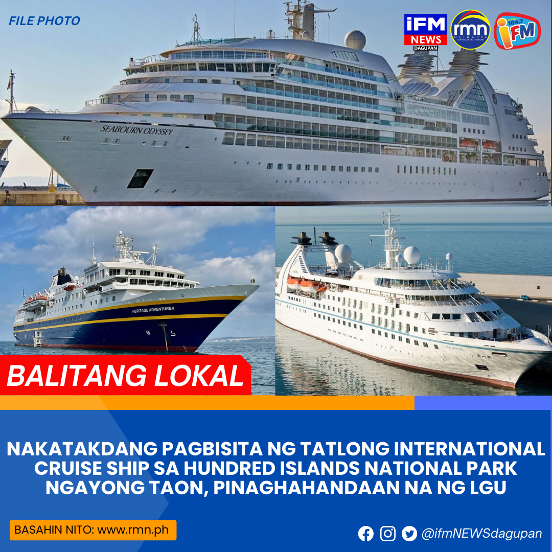 NAKATAKDANG PAGBISITA NG TATLONG INTERNATIONAL CRUISE SHIP SA HUNDRED ...