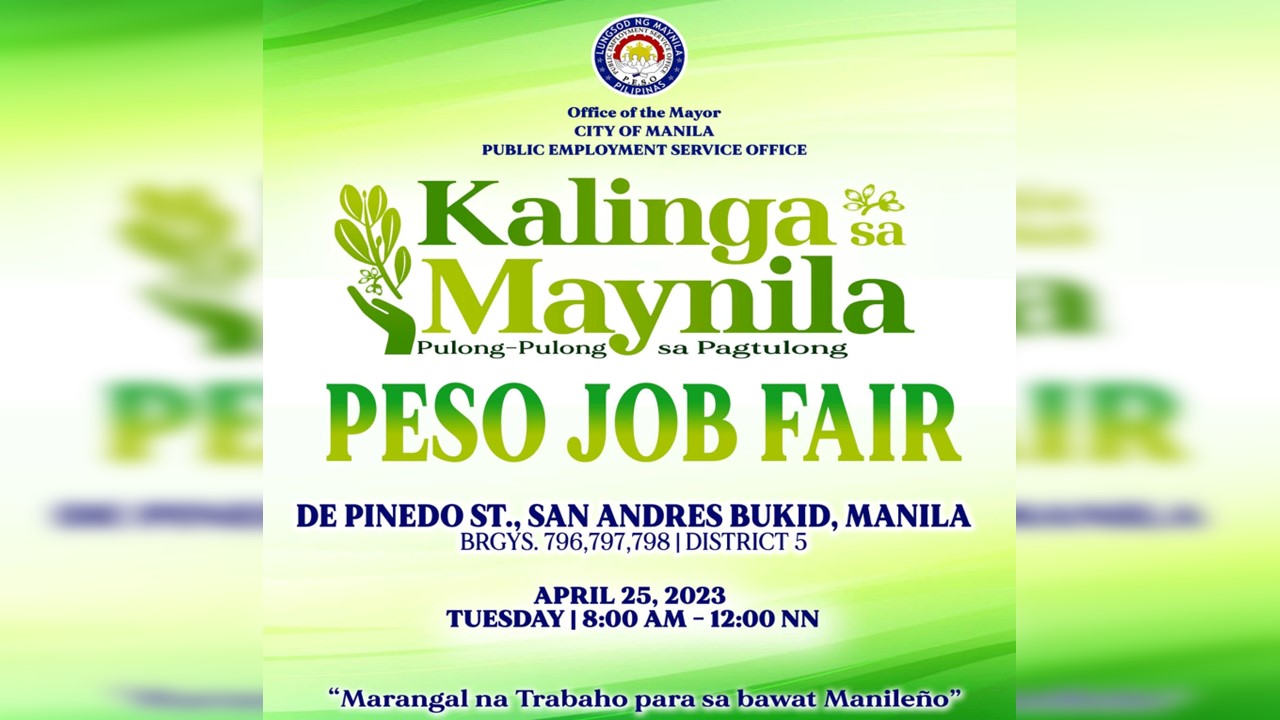 Higit 2,000 bakanteng trabaho, inaalok ng PESO Manila sa isinasagawang ...