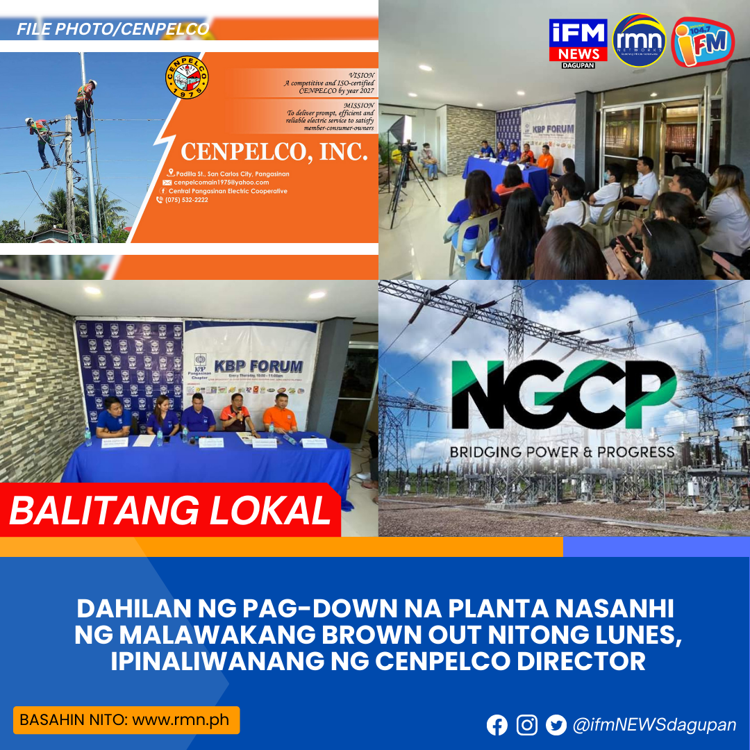 DAHILAN NG PAG-DOWN NA PLANTA NASANHI NG MALAWAKANG BROWN OUT NITONG ...