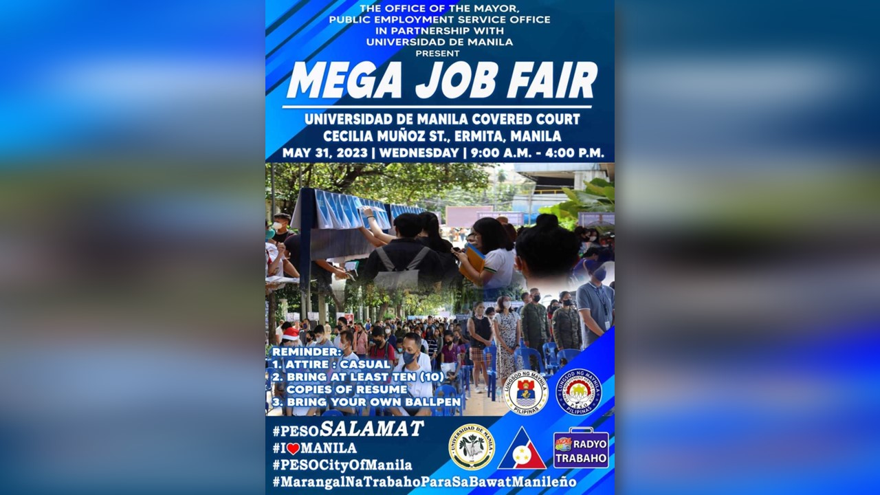 Higit 2,000 job vacancies, iaalok ng PESO Manila sa gagawing job fair katuwang ang DZXL Radyo ...