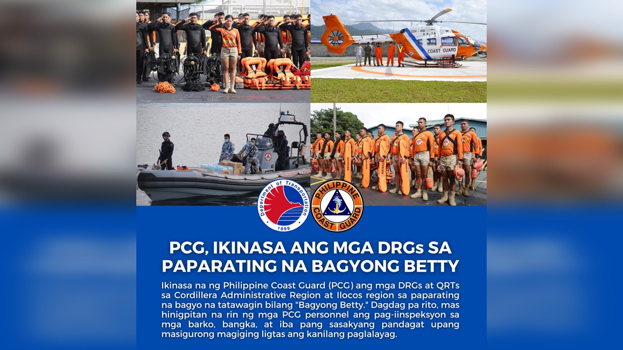 PCG, nakahanda na sa paparating na Bagyong Betty - RMN Networks