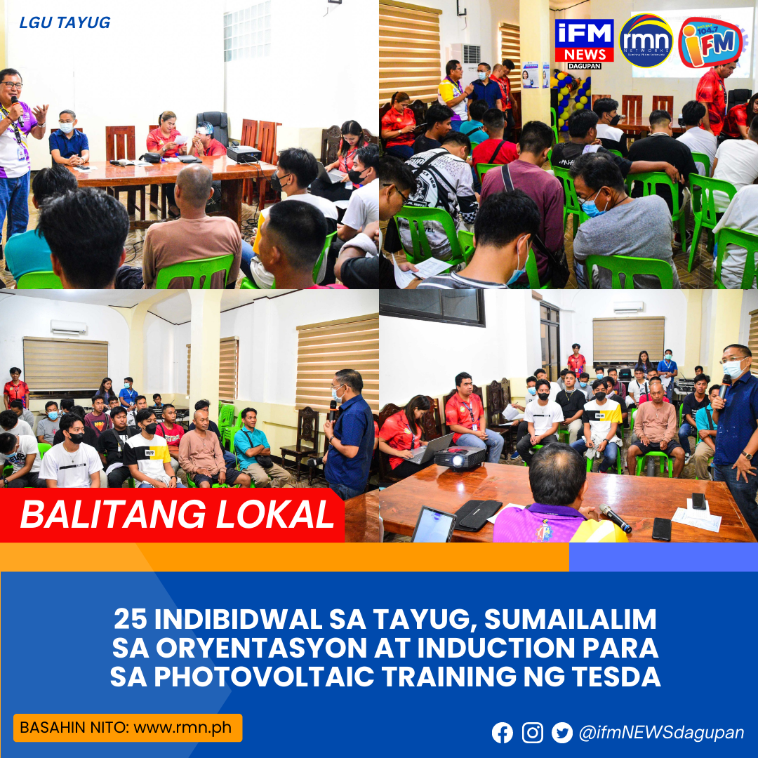 25 INDIBIDWAL SA TAYUG, SUMAILALIM SA ORYENTASYON AT INDUCTION PARA SA ...