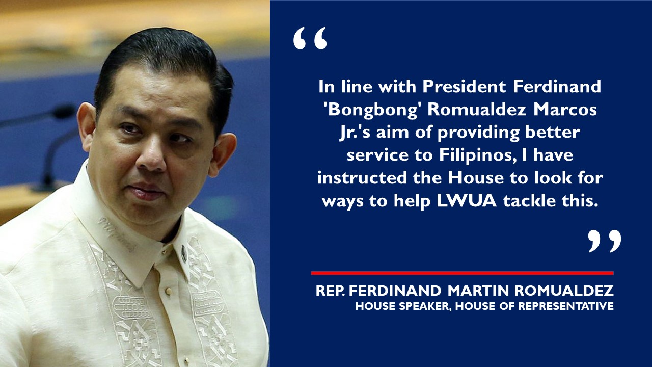 Kamara, tutulong sa Local Water Utilities Administration na tugunan ang ...