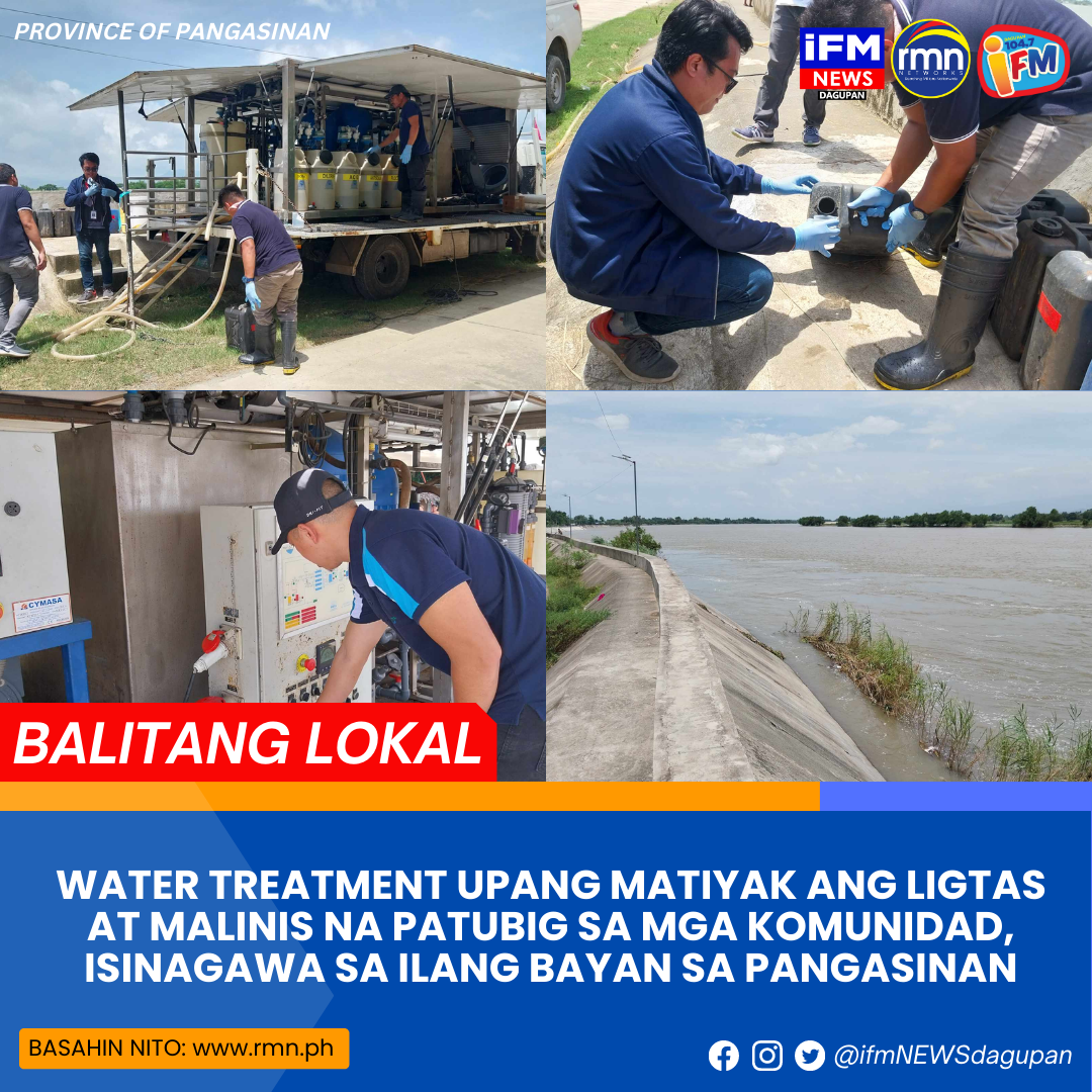 WATER TREATMENT UPANG MATIYAK ANG LIGTAS AT MALINIS NA PATUBIG SA MGA ...