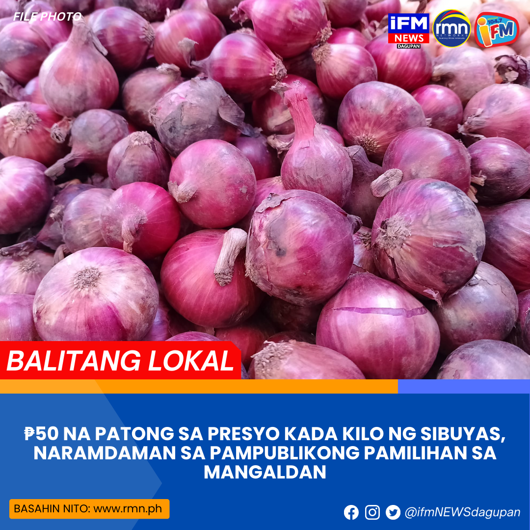 SINGKWENTA PESOS NA PATONG SA PRESYO KADA KILO NG SIBUYAS, NARAMDAMAN SA PAMPUBLIKONG PAMILIHAN ...