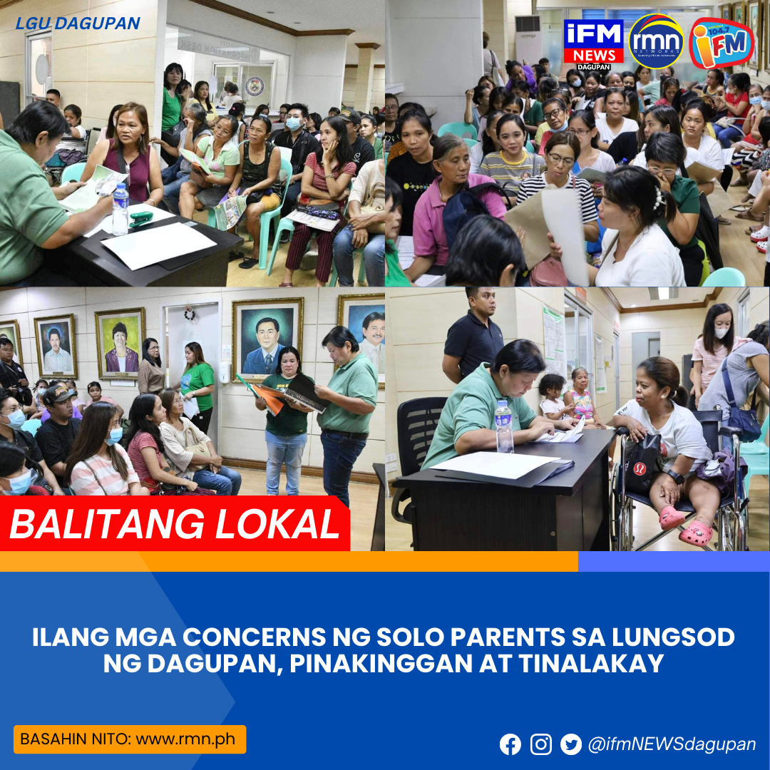 ILANG MGA CONCERNS NG SOLO PARENTS SA LUNGSOD NG DAGUPAN, PINAKINGGAN AT TINALAKAY - RMN Networks