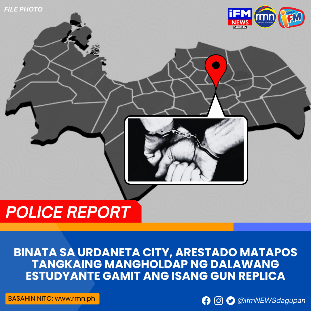 BINATA SA URDANETA CITY, ARESTADO MATAPOS TANGKAING MANGHOLDAP NG DALAWANG ESTUDYANTE GAMIT ANG ...