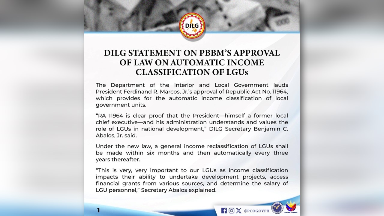 Panukala para sa pag-i-institutionalize ng LGU income classification, ganap nang batas - RMN ...
