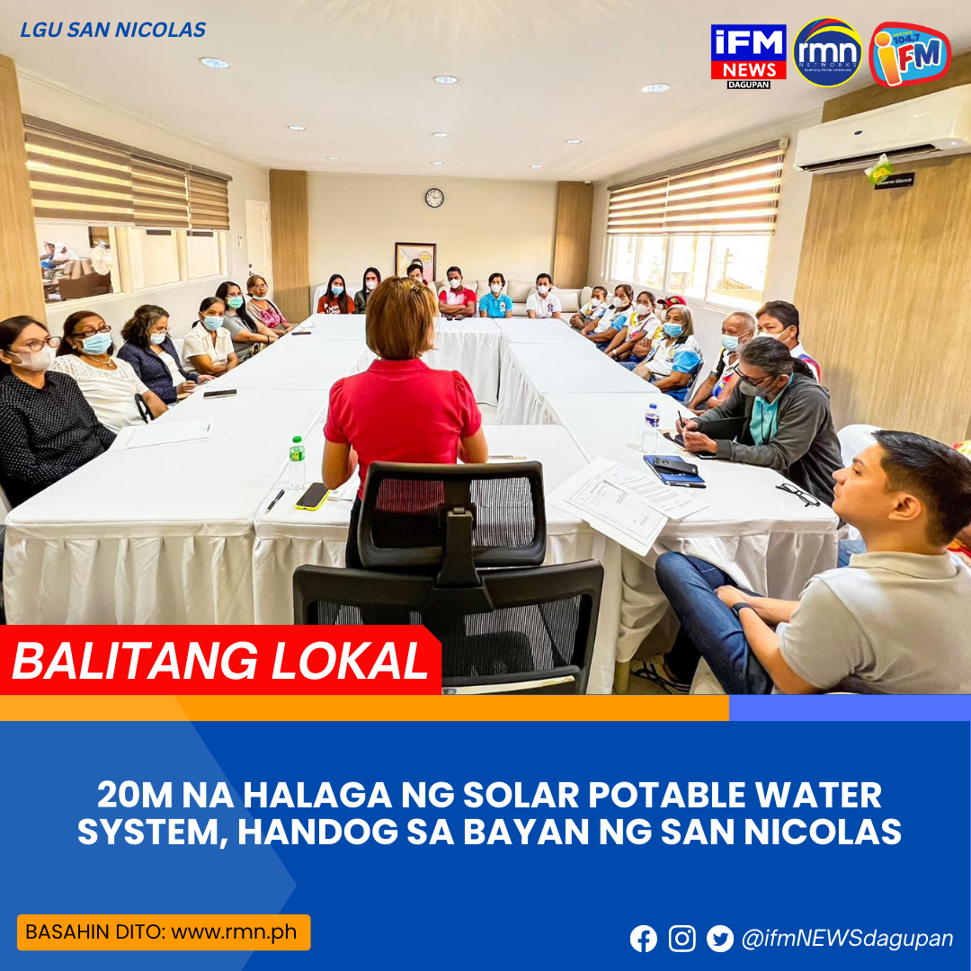 20M NA HALAGA NG SOLAR POTABLE WATER SYSTEM, HANDOG SA BAYAN NG SAN ...