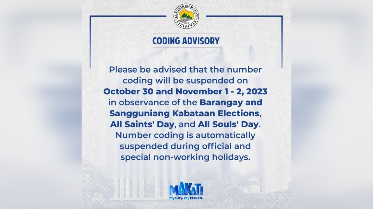 Number coding sa Makati, suspendido sa araw ng BSKE at Undas - RMN Networks