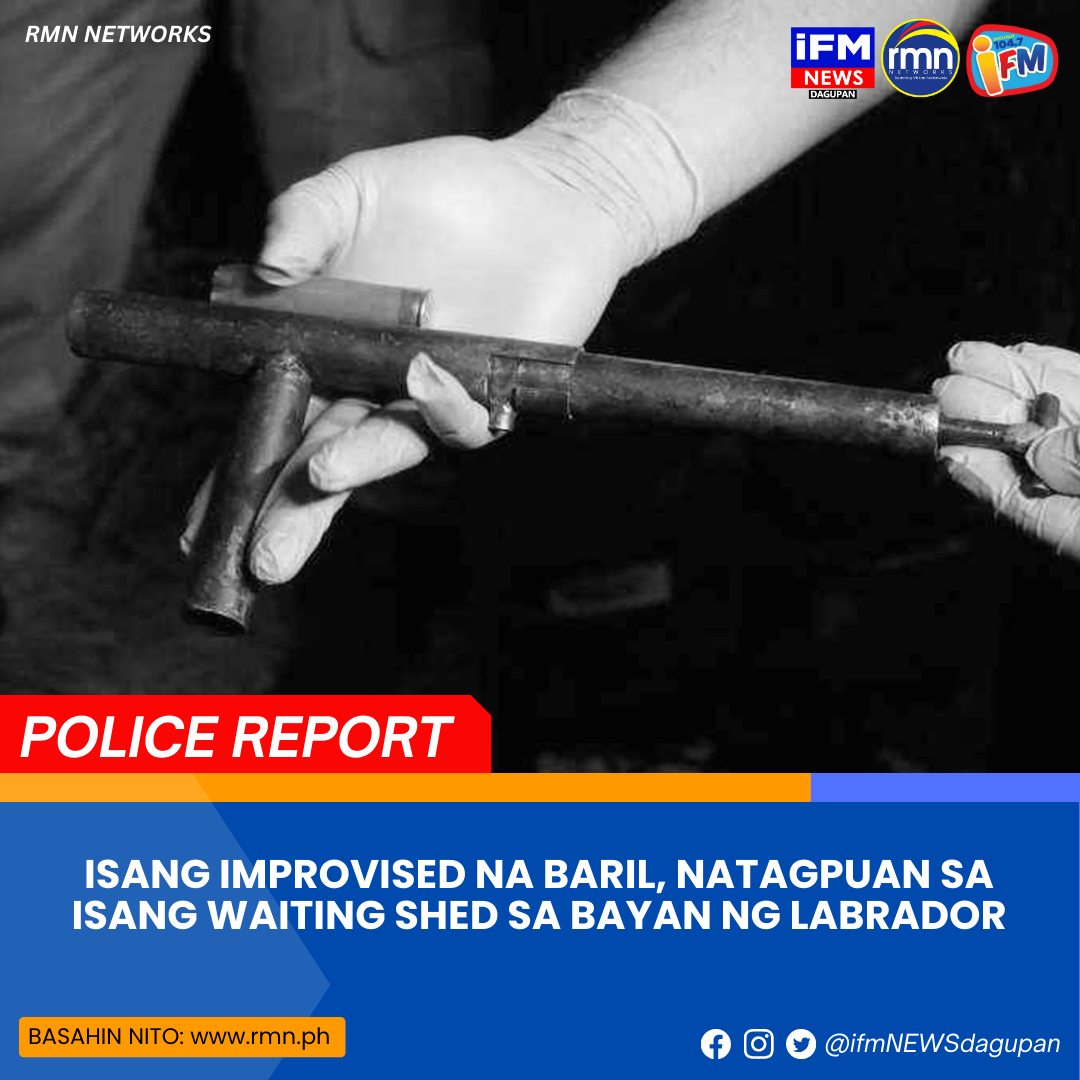 ISANG IMPROVISED NA BARIL, NATAGPUAN SA ISANG WAITING SHED SA BAYAN NG ...