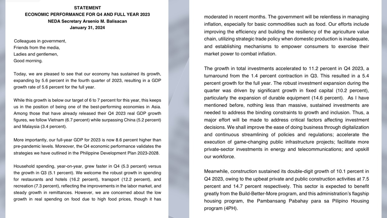 NEDA, nababahala sa bumababang paggastos ng mga Pilipino sa pagkain ...