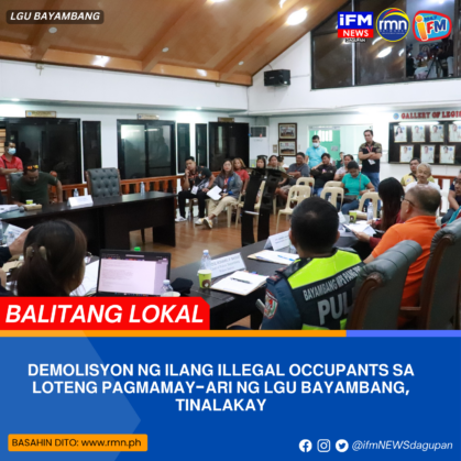 𝗗𝗘𝗠𝗢𝗟𝗜𝗦𝗬𝗢𝗡 𝗡𝗚 𝗜𝗟𝗔𝗡𝗚 𝗜𝗟𝗟𝗘𝗚𝗔𝗟 𝗢𝗖𝗖𝗨𝗣𝗔𝗡𝗧𝗦 𝗦𝗔 𝗟𝗢𝗧𝗘𝗡𝗚 𝗣𝗔𝗚𝗠𝗔𝗠𝗔𝗬-𝗔𝗥𝗜 𝗡𝗚 𝗟𝗚𝗨 𝗕𝗔𝗬𝗔𝗠𝗕𝗔𝗡𝗚, 𝗧𝗜𝗡𝗔𝗟𝗔𝗞𝗔𝗬 - RMN ...