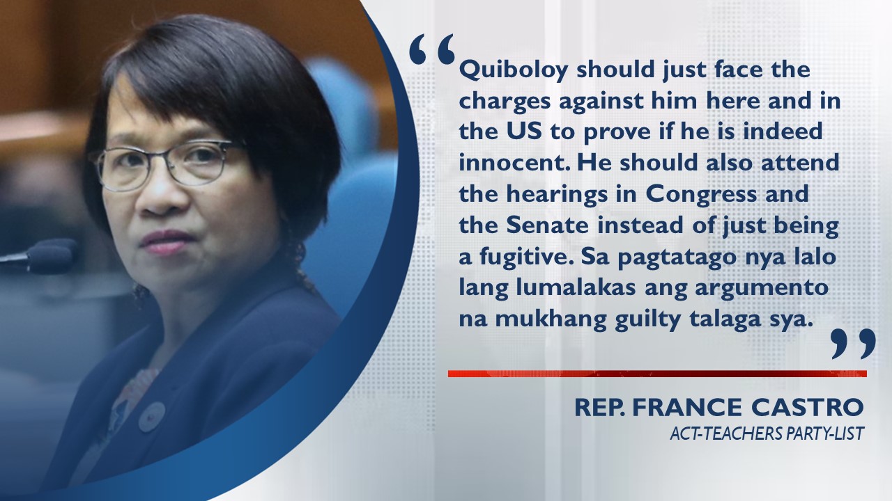 Pastor Quiboloy, pinalulutang ng isang kongresista para patunayan na hindi totoo ang kinahaharap ...
