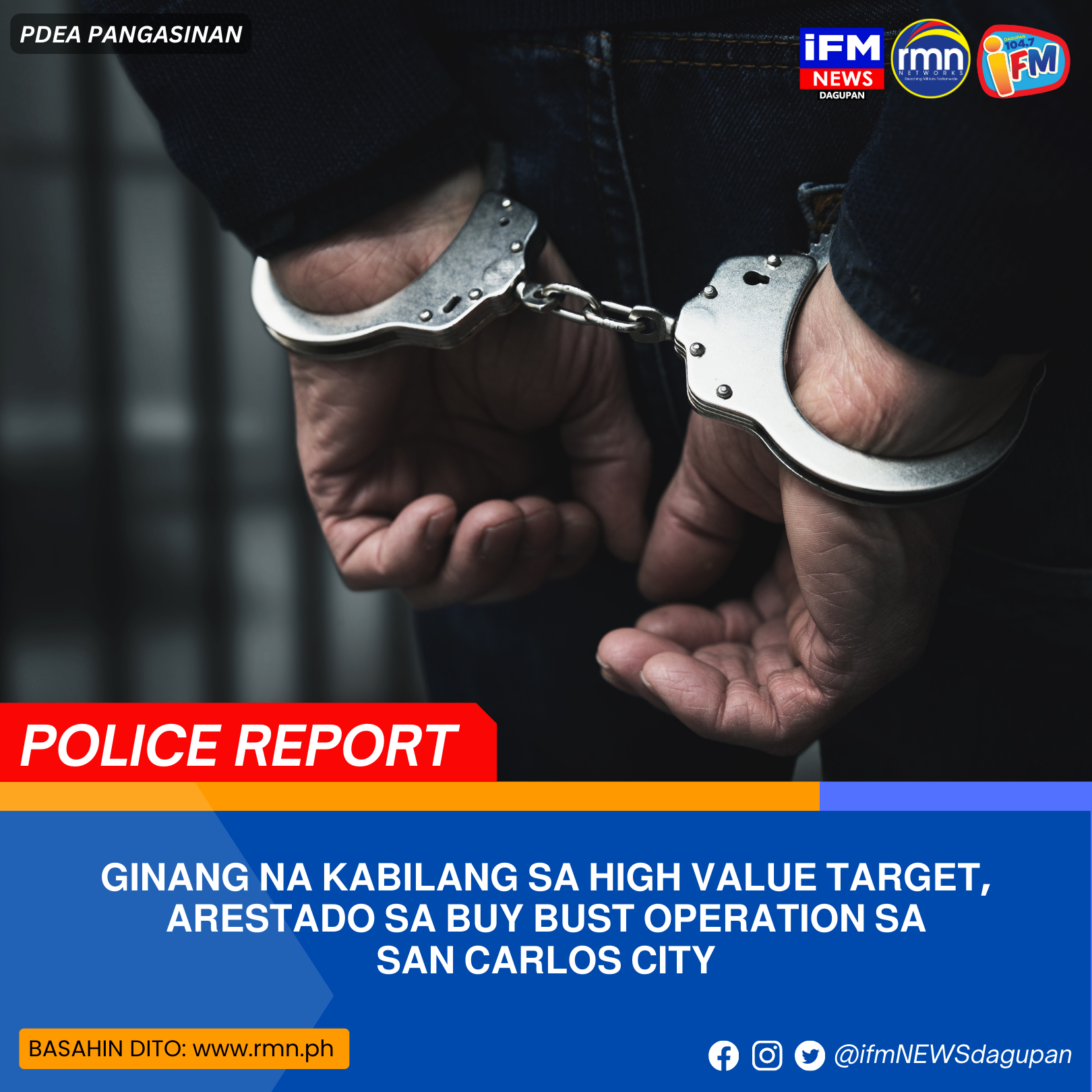 𝗚𝗜𝗡𝗔𝗡𝗚 𝗡𝗔 𝗞𝗔𝗕𝗜𝗟𝗔𝗡𝗚 𝗦𝗔 𝗛𝗜𝗚𝗛 𝗩𝗔𝗟𝗨𝗘 𝗧𝗔𝗥𝗚𝗘𝗧, 𝗔𝗥𝗘𝗦𝗧𝗔𝗗𝗢 𝗦𝗔 𝗕𝗨𝗬 𝗕𝗨𝗦𝗧 𝗢𝗣𝗘𝗥𝗔𝗧𝗜𝗢𝗡 𝗦𝗔 𝗦𝗔𝗡 𝗖𝗔𝗥𝗟𝗢𝗦 𝗖𝗜𝗧𝗬 - RMN ...