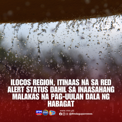 𝗜𝗟𝗢𝗖𝗢𝗦 𝗥𝗘𝗚𝗜𝗢𝗡, 𝗜𝗧𝗜𝗡𝗔𝗔𝗦 𝗡𝗔 𝗦𝗔 𝗥𝗘𝗗 𝗔𝗟𝗘𝗥𝗧 𝗦𝗧𝗔𝗧𝗨𝗦 𝗗𝗔𝗛𝗜𝗟 𝗦𝗔 𝗜𝗡𝗔𝗔𝗦𝗔𝗛𝗔𝗡𝗚 𝗠𝗔𝗟𝗔𝗞𝗔𝗦 𝗡𝗔 𝗣𝗔𝗚-𝗨𝗨𝗟𝗔𝗡 𝗗𝗔𝗟𝗔 𝗡𝗚 ...