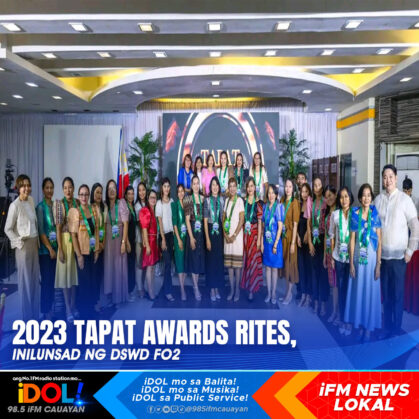 2023 TAPAT AWARDS RITES, INILUNSAD NG DSWD FO2 - RMN Networks