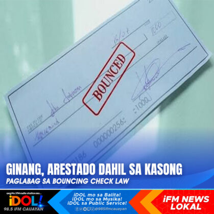 GINANG, ARESTADO DAHIL SA KASONG PAGLABAG SA BOUNCING CHECK LAW - RMN Networks