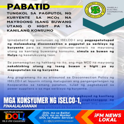 MGA KONSYUMER NG ISELCO-1, PINAALALAHANAN - RMN Networks