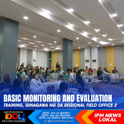 BASIC MONITORING AND EVALUATION TRAINING, ISINAGAWA NG DA REGIONAL ...