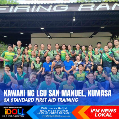 KAWANI NG LGU SAN MANUEL, KUMASA SA STANDARD FIRST AID TRAINING - RMN ...