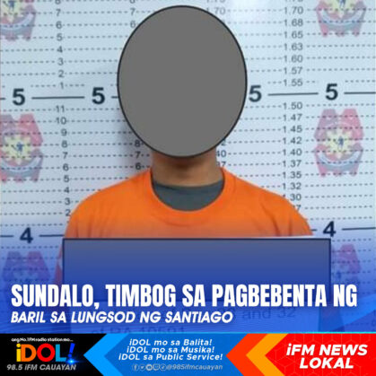 SUNDALO, TIMBOG SA PAGBEBENTA NG BARIL SA LUNGSOD NG SANTIAGO - RMN Networks