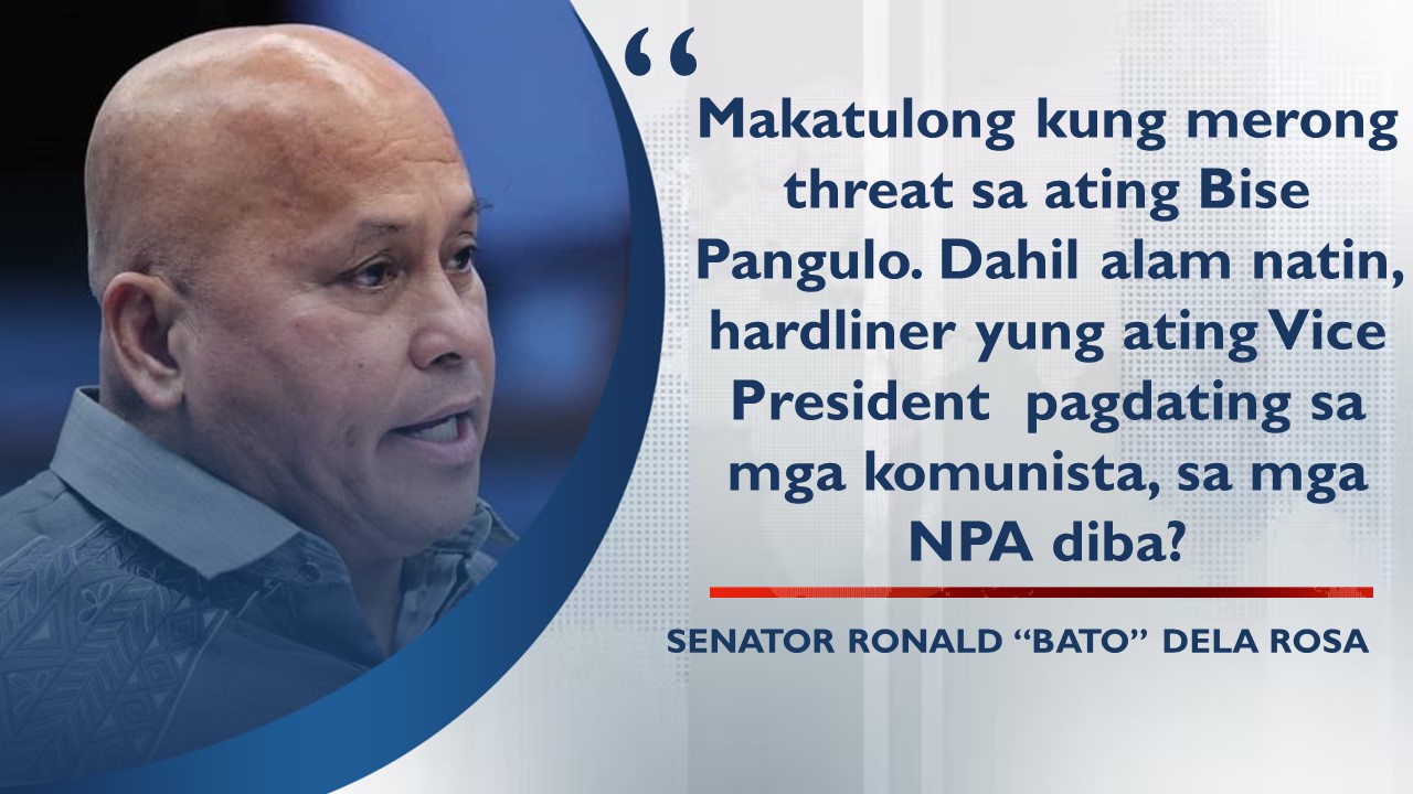 Panawagan ni Sen. Bato dela Rosa para sa seguridad ng bise presidente ...