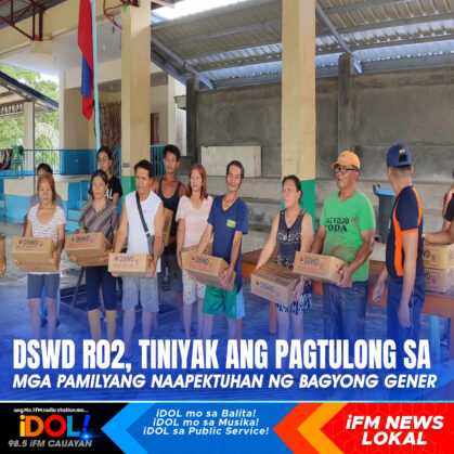 DSWD R02, TINIYAK ANG PAGTULONG SA MGA PAMILYANG NAAPEKTUHAN NG BAGYONG GENER - RMN Networks