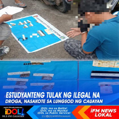 ESTUDYANTENG TULAK NG ILEGAL NA DROGA, NASAKOTE SA LUNGSOD NG CAUAYAN - RMN Networks